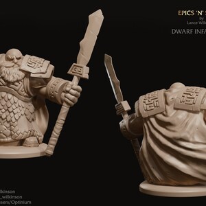 Dwarven Infantryfighters 3d Printed Miniatures for Tabletop ...