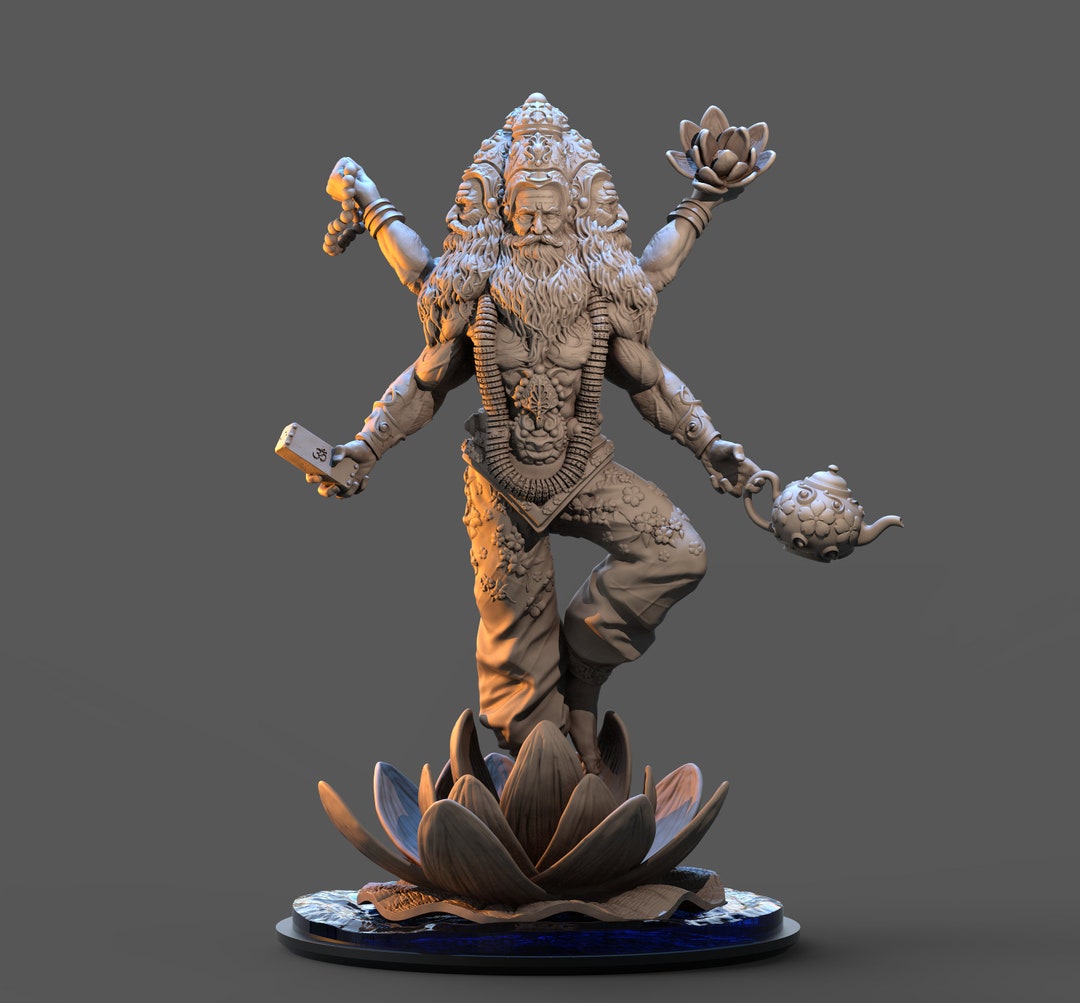 Brahma, 3d Printed Miniature With Decorative Base for Tabletop Rpgs ...