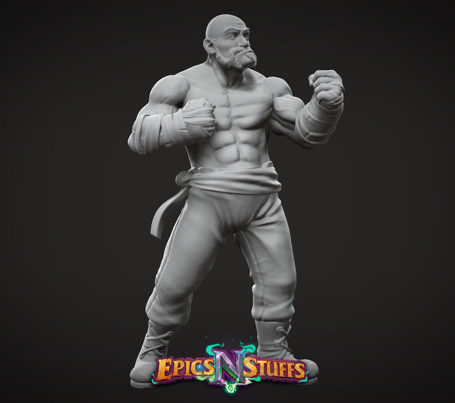 Human Fist Fighter Miniature for tabletop RPGs|Dungeons and Dragons ...
