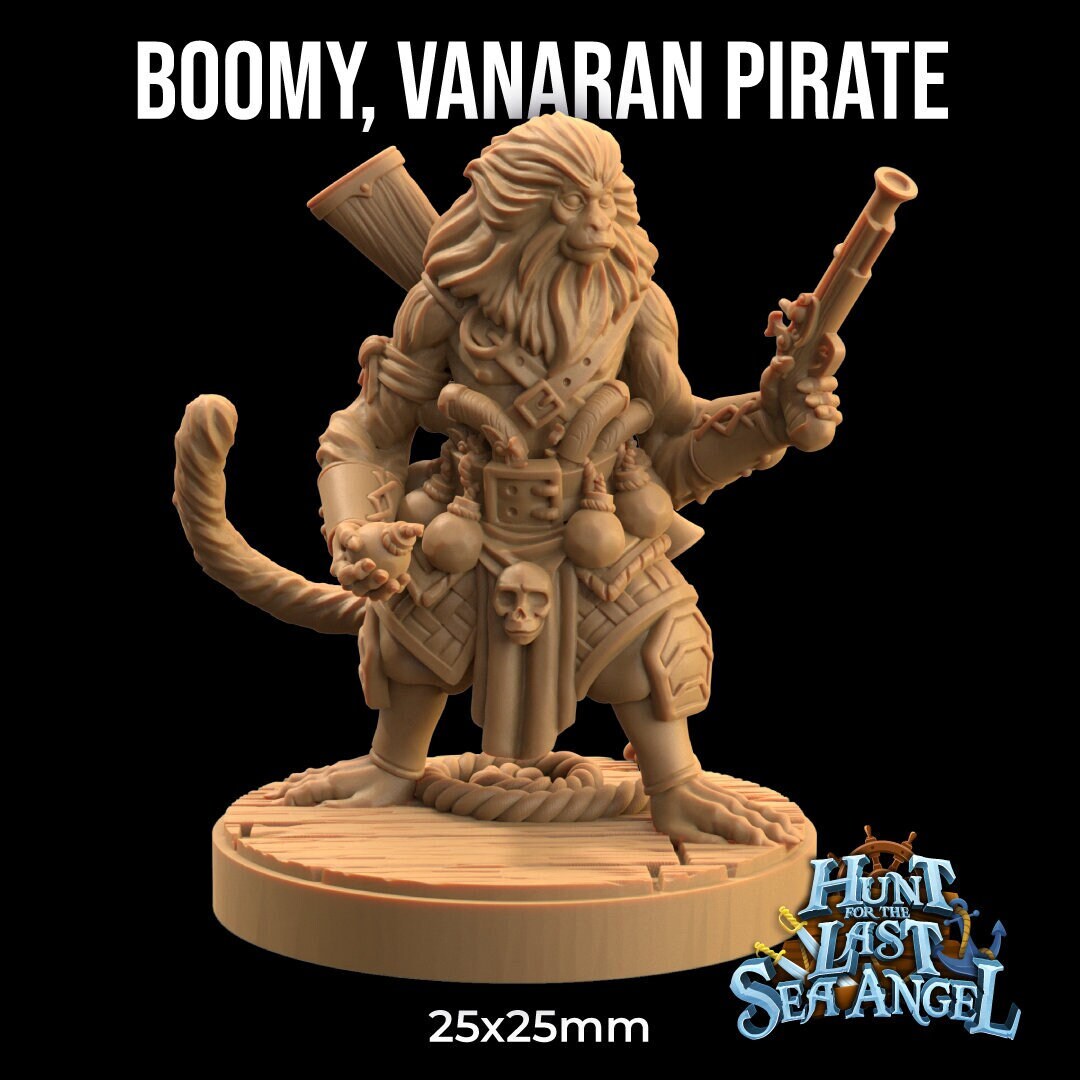 Boomy the Monkey Pirate 3d Printed Miniatures for Tabletop Rpgs ...