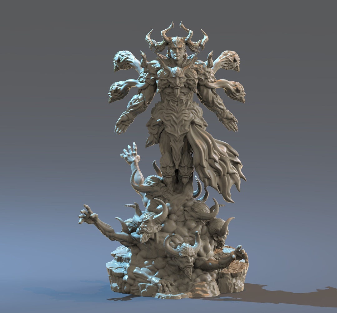 Belial 3d Printed Miniature With Decorative Base for Tabletop Rpgs ...