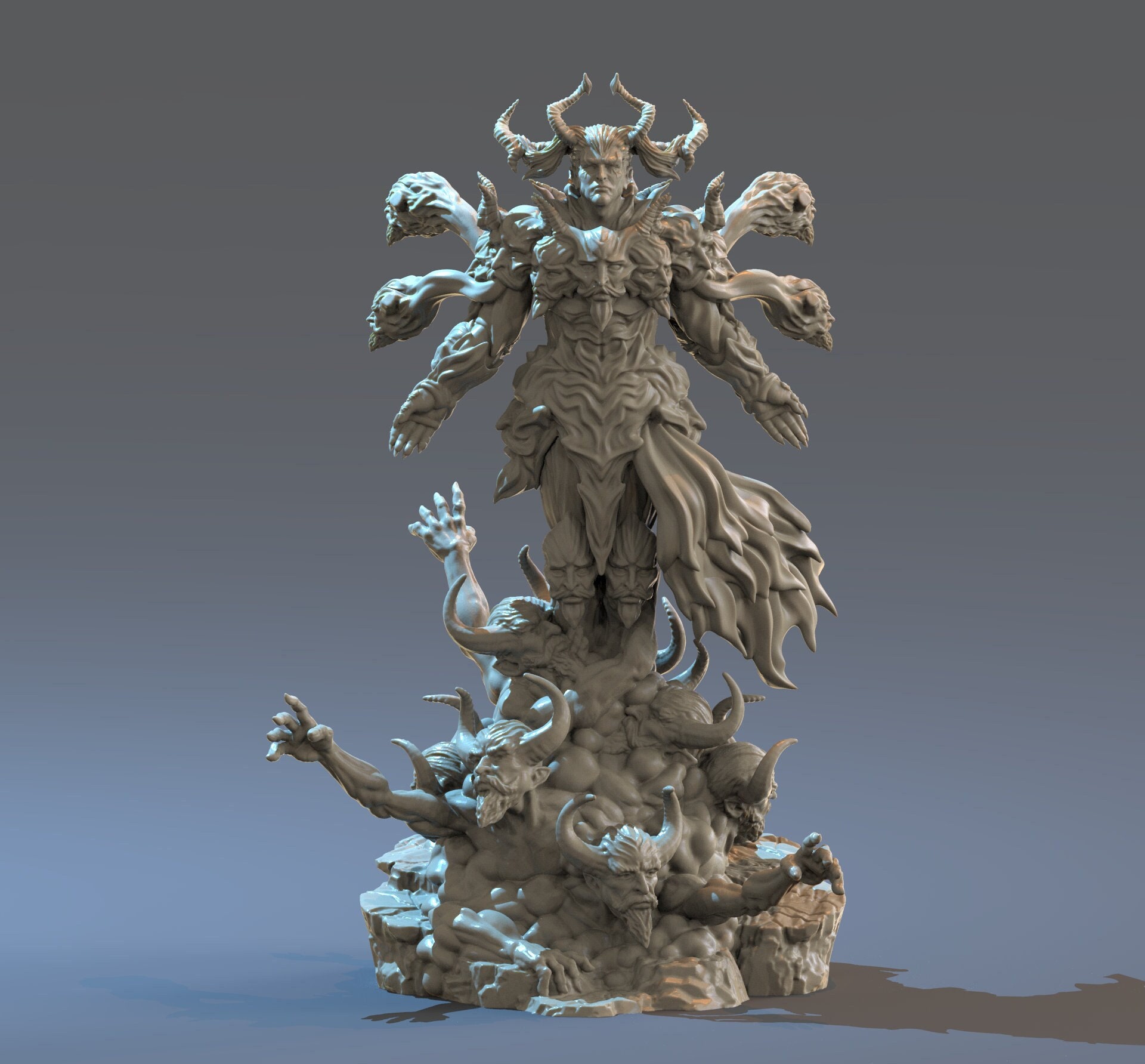 Belial 3d Printed Miniature With Decorative Base for Tabletop - Etsy