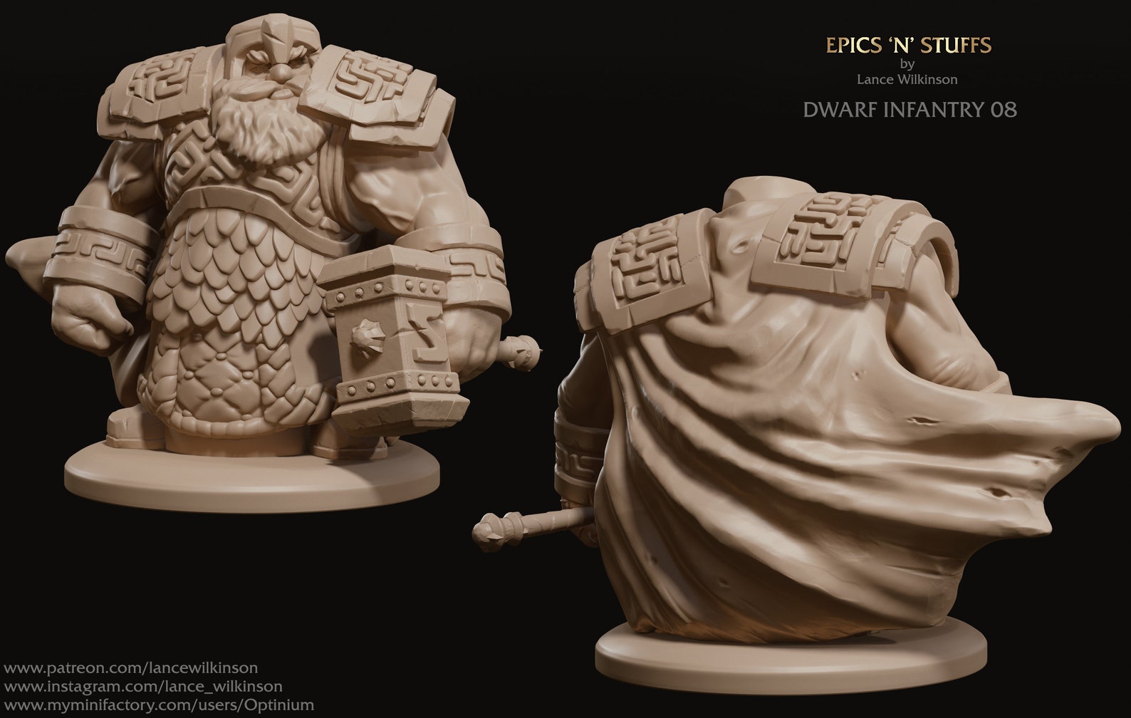 Dwarven InfantryFighters 3d printed miniatures for tabletop | Etsy