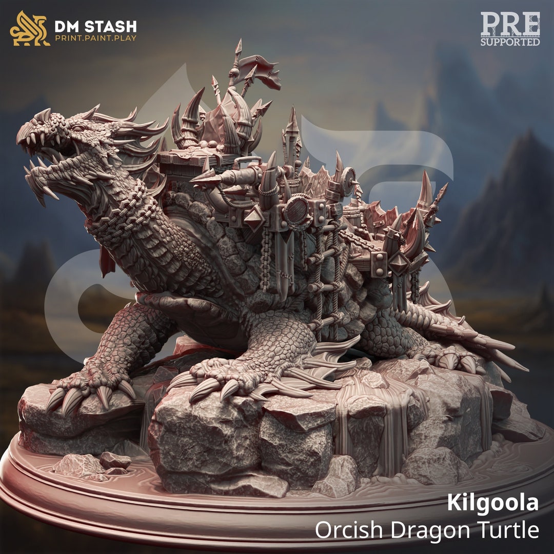 Kilgoola, Siege Dragon Turtle 3d Printed Miniature for Tabletop ...