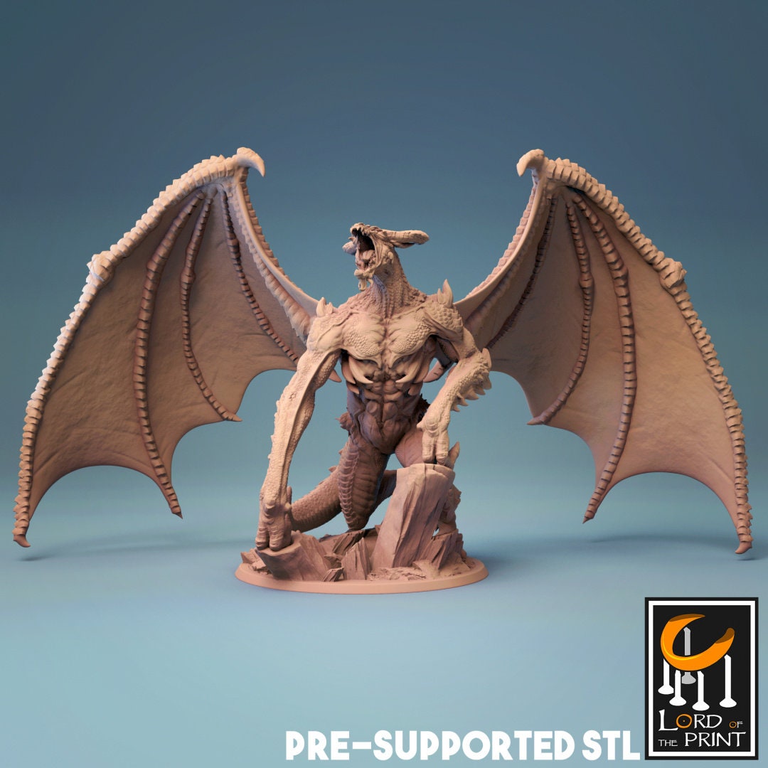 Bat Dragon 3d Printed Miniature for Tabletop Rpgsdungeons and ...