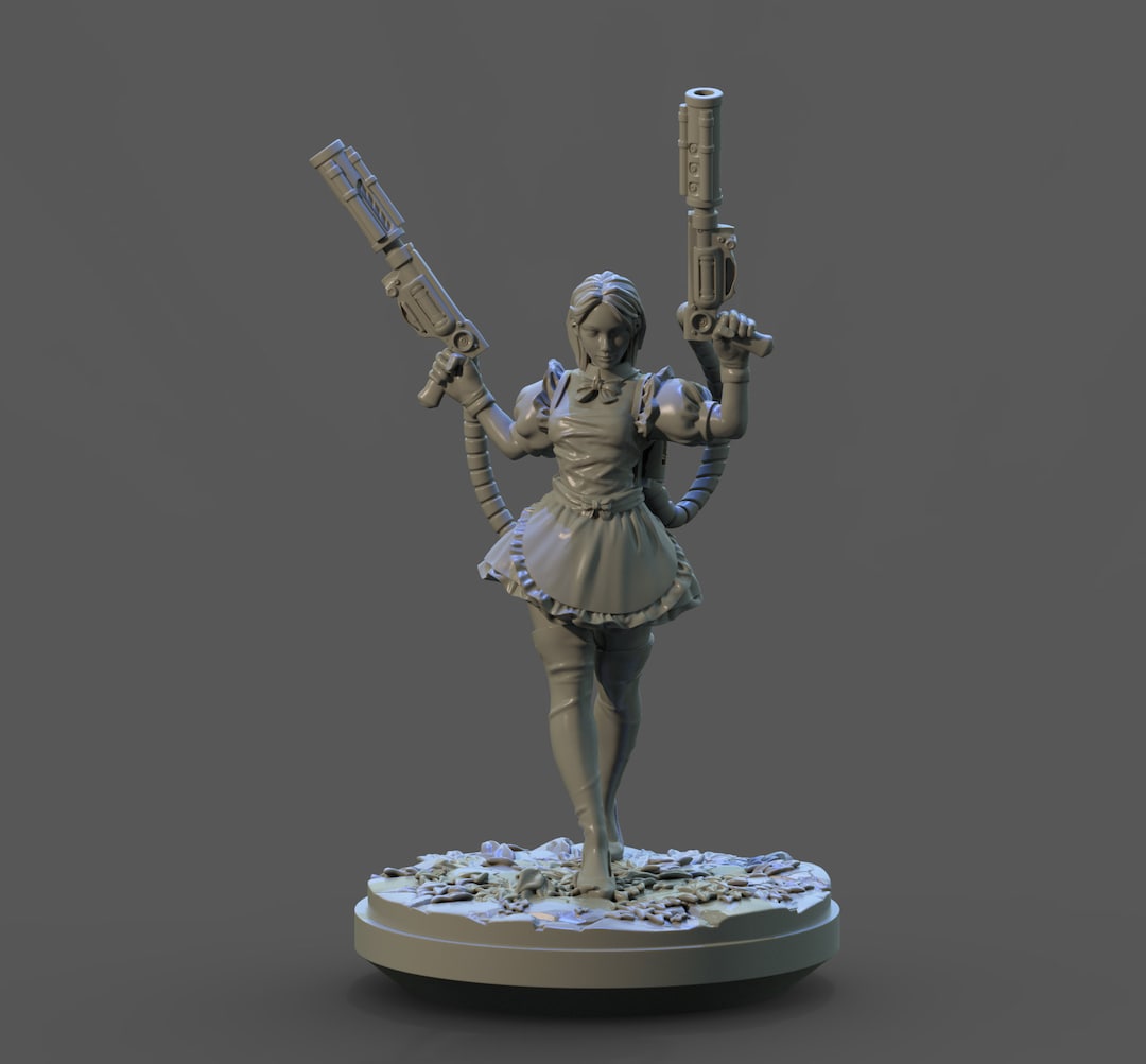 Alice, Victorian Steampunk 3d Printed Miniature With Decorative Base ...