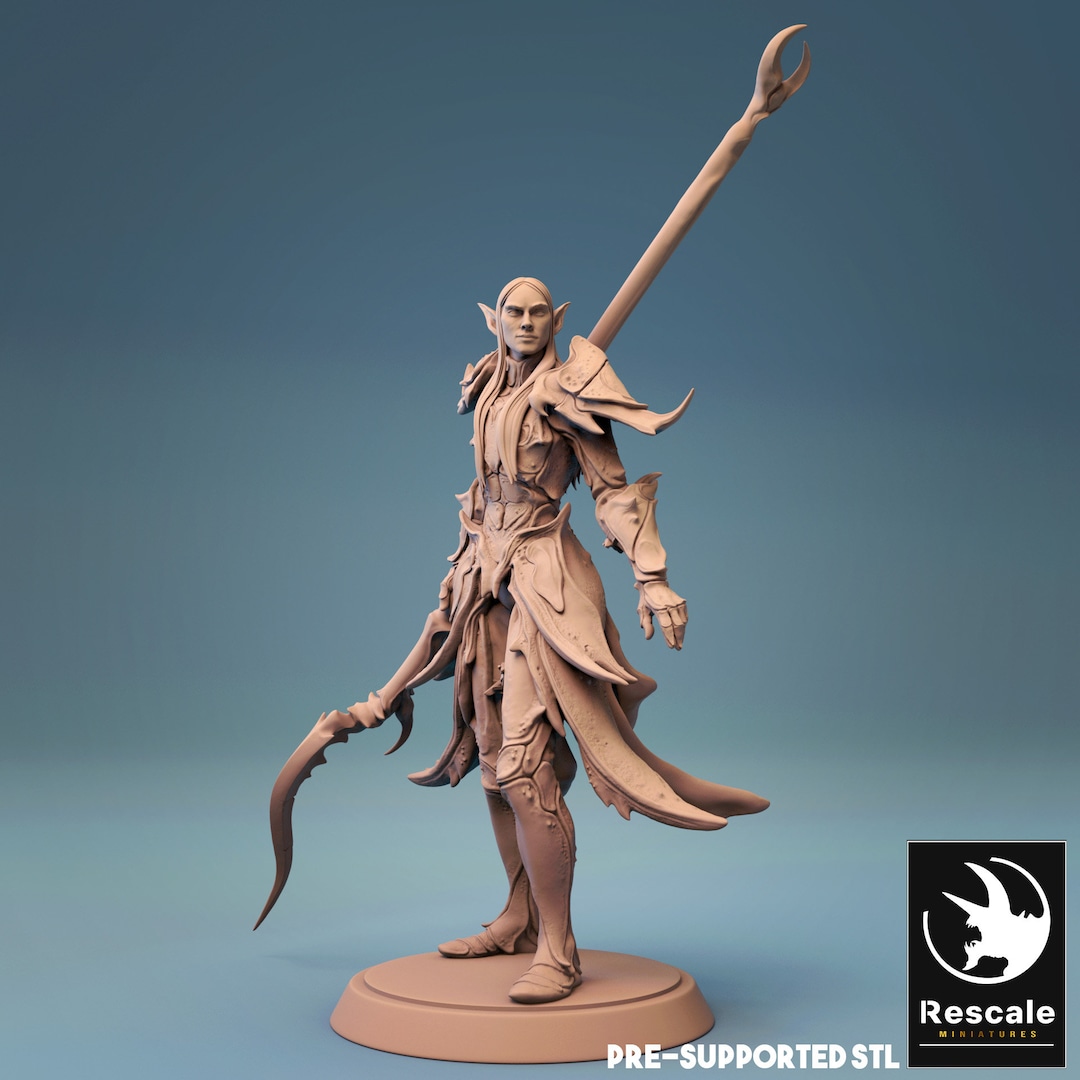 Wood Elf Warrior With Spear 3d Printed Miniature for Tabletop Rpg ...