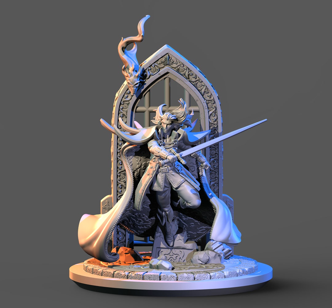 Alucard, 3d Printed Miniature With Decorative Base for Tabletop Rpgs ...