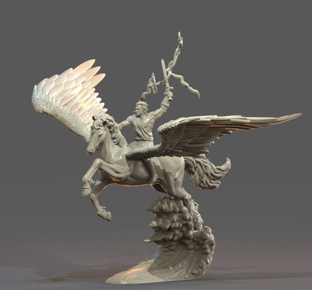 Perseus and Pegasus 3d Printed Miniature With Decorative Base for ...