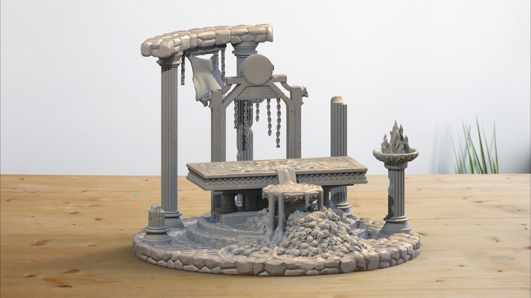 Sacrificial Altar 3d Printed Miniature With Decorative Base for ...