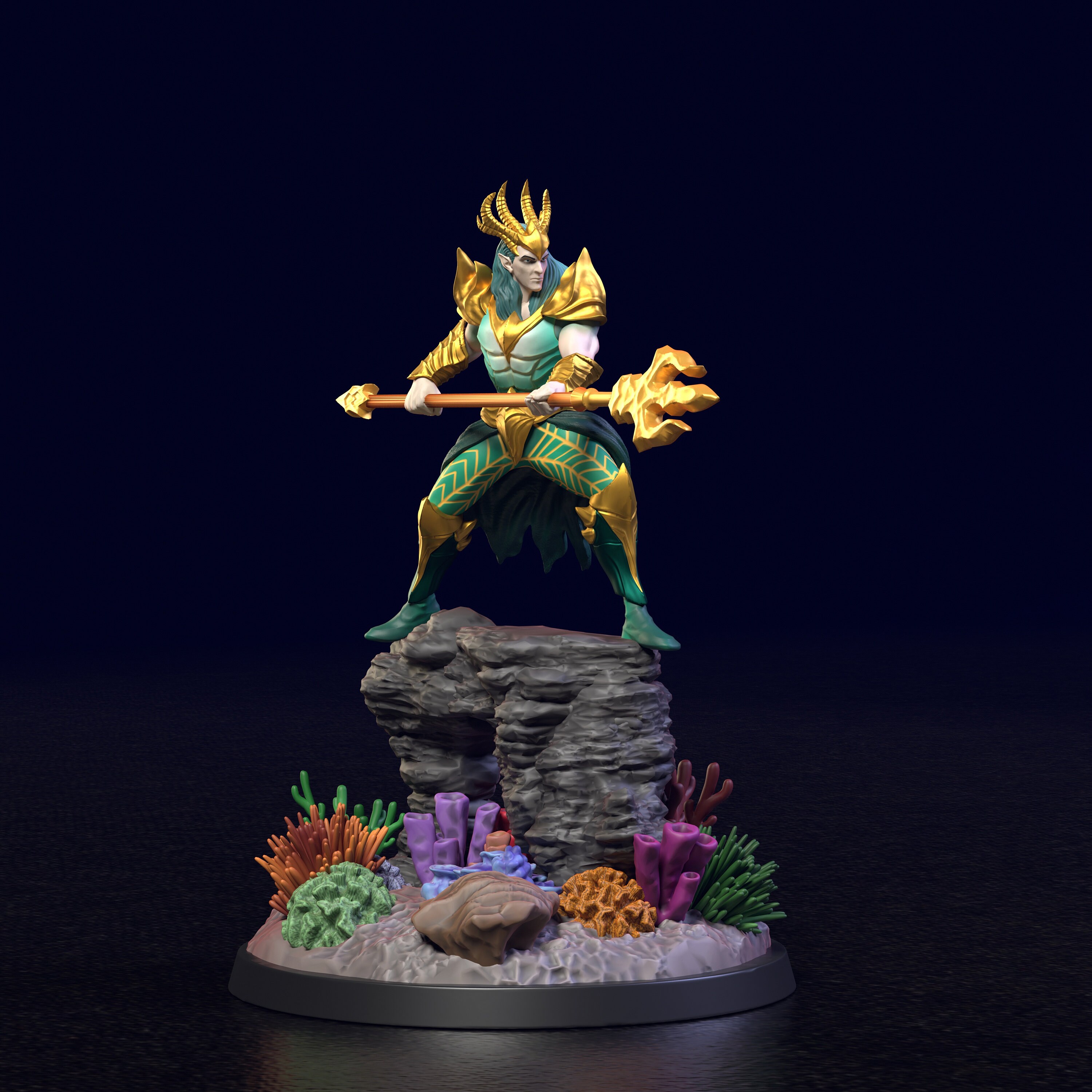 Merman Warriors 3d Printed Miniatures With Decorative Base for - Etsy