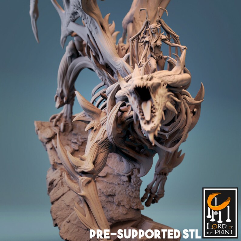 Undead Dragon 3d Printed Miniature for Tabletop Rpgsdungeons - Etsy UK