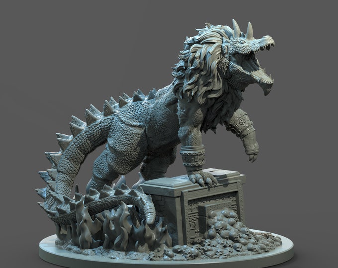 Ammit 3d Printed Miniature With Decorative Base for Tabletop ...