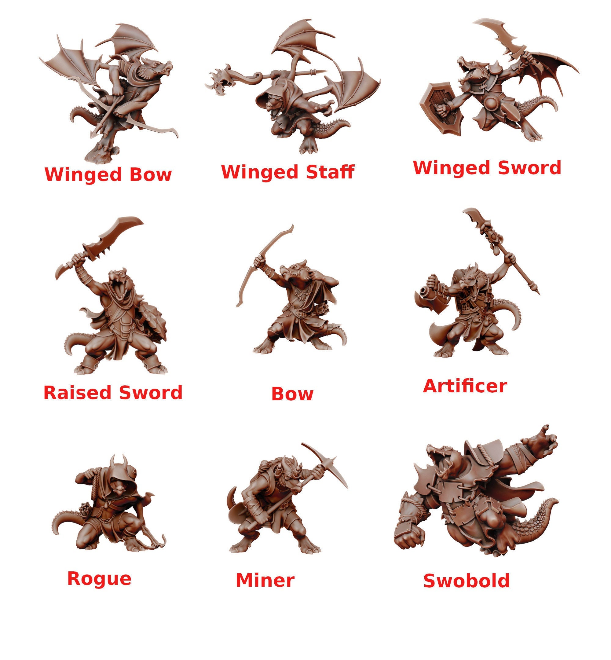 Koboldwinged Kobold 3d Printed Miniatures by Manuel Boria for - Etsy UK