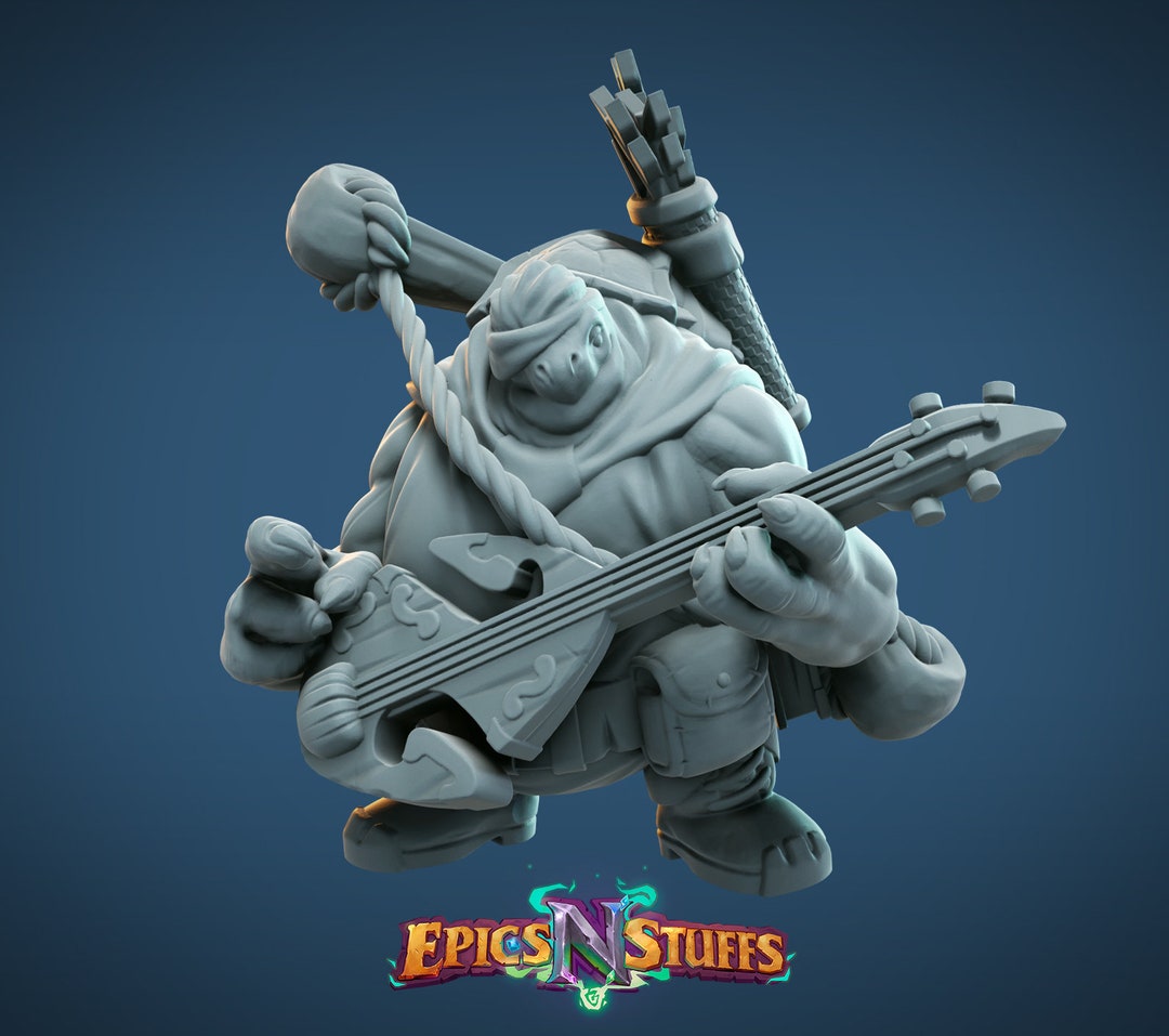 Tortle|turtle Bard 3d Printed Miniature for Tabletop Rpgs|dungeons and ...