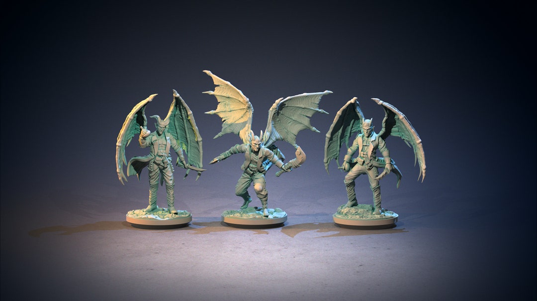Cambion Mercenaries 3d Printed Miniature With Decorative Base for ...