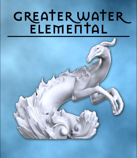 Greater Water Elemental 3d Printed Miniature for Tabletop - Etsy