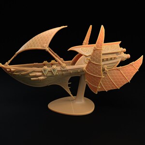 Space Elf Skiff 3d Printed Miniatures for Tabletop Rpgs Dungeons and ...