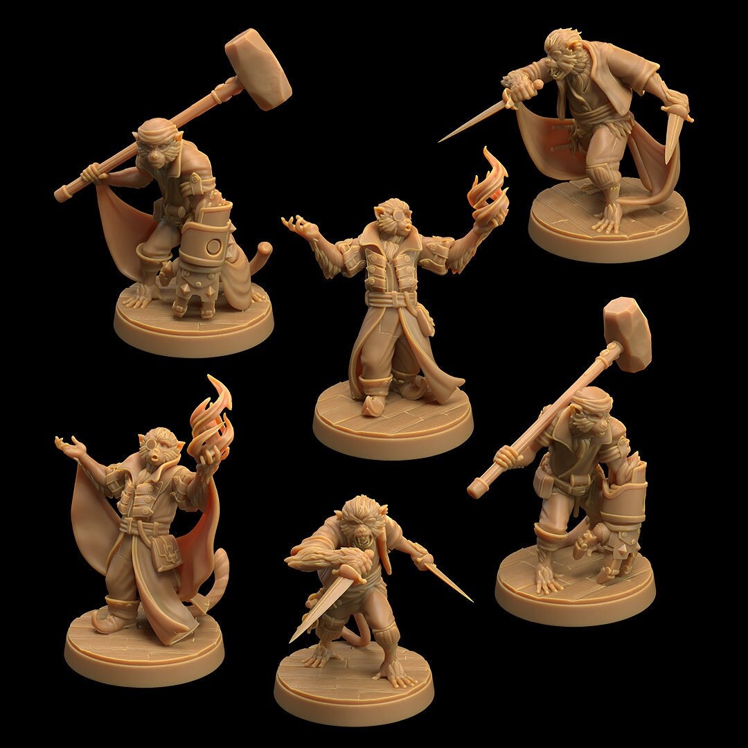 Monkeyfolk Pirate Crew 3d Printed Miniature for Tabletop Rpgs Dungeons ...