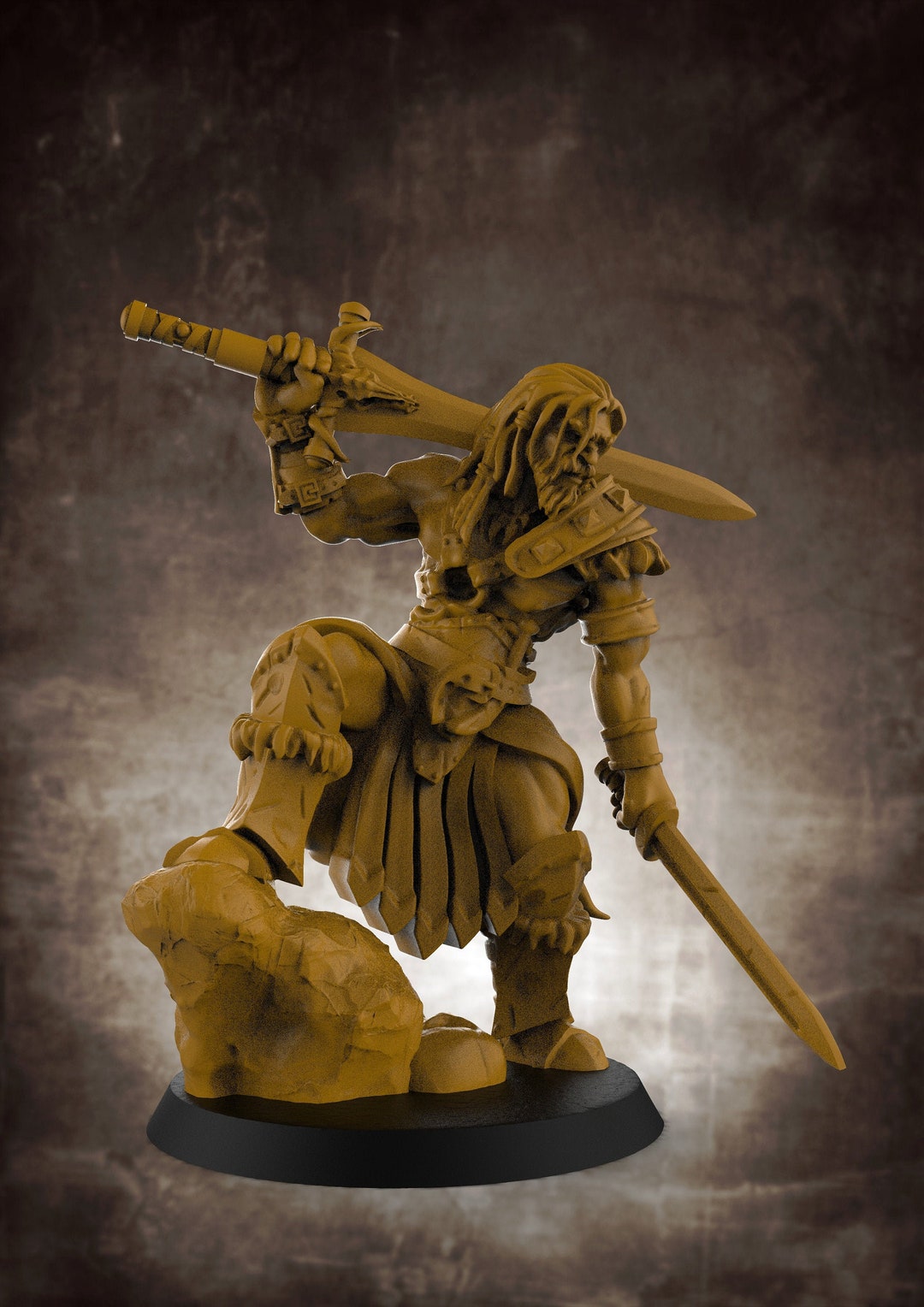 Male Barbarian 3d Printed Miniature for Tabletop Rpgsdungeons and ...