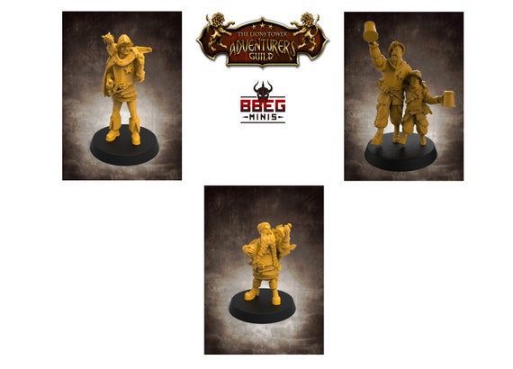 City Watch 3d Printed Miniatures for Tabletop Rpgsdungeons - Etsy