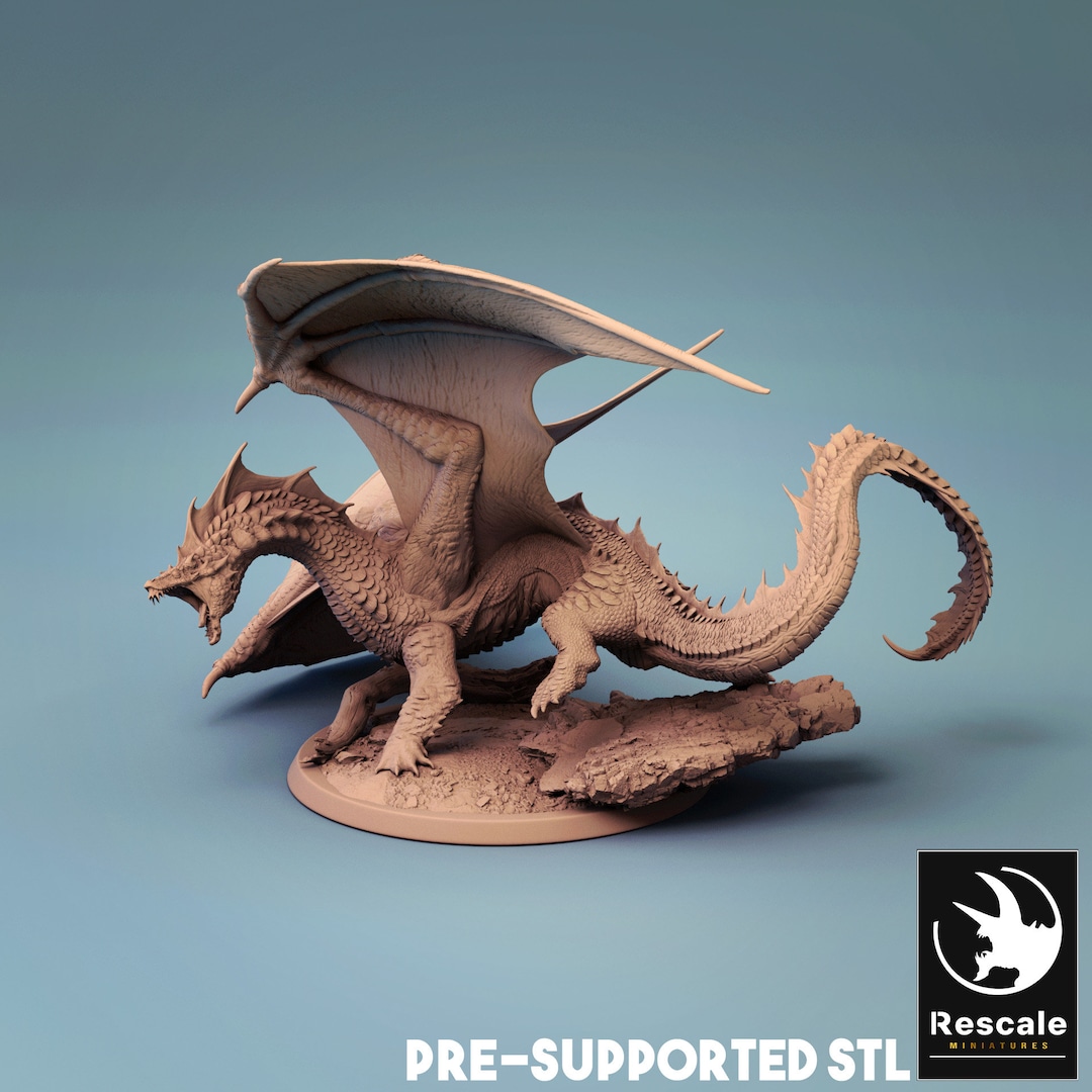 Brine Dragon 3d Printed Miniature for Tabletop Rpg|dungeons and Dragons ...