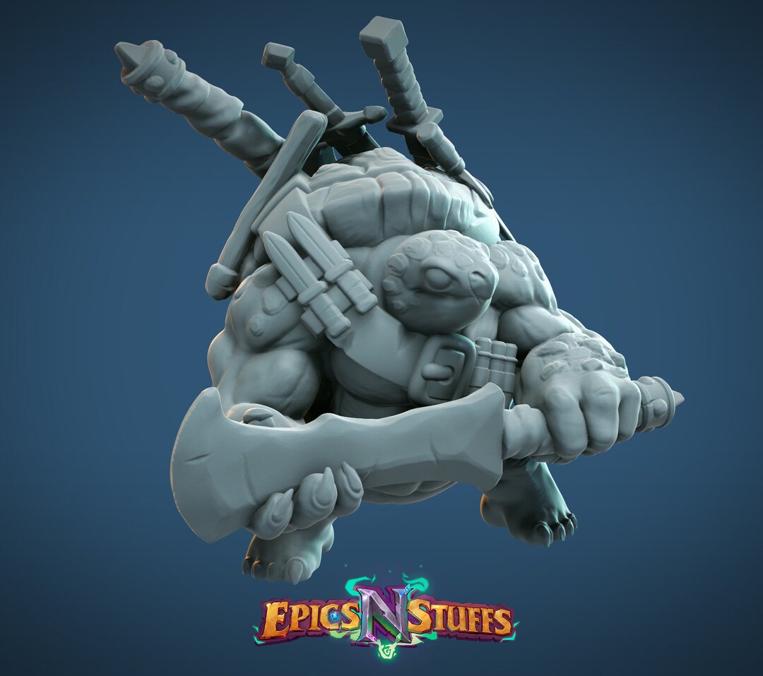 Tortle|turtle Blademaster 3d Printed Miniature for Tabletop Rpgs ...
