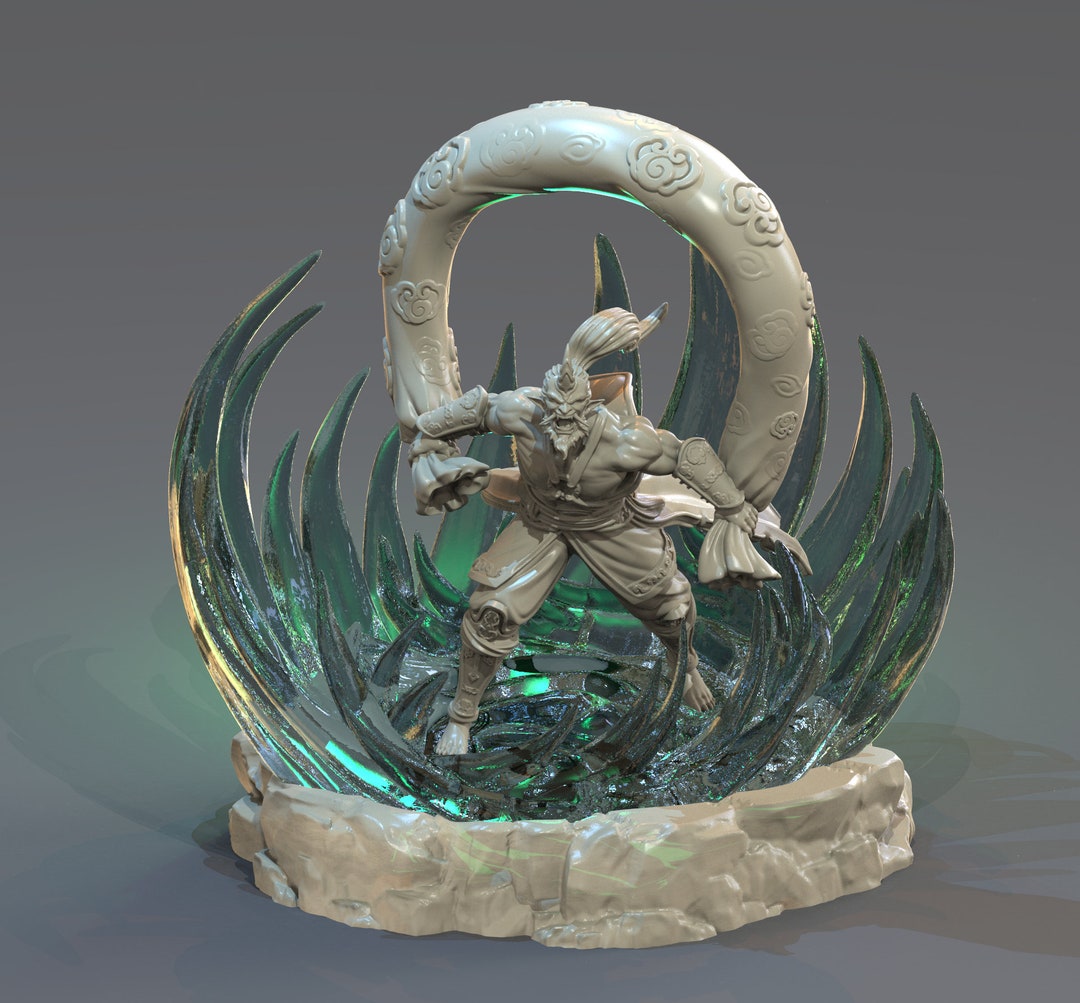 Fujin 3d Printed Miniature With Decorative Base for Tabletop ...