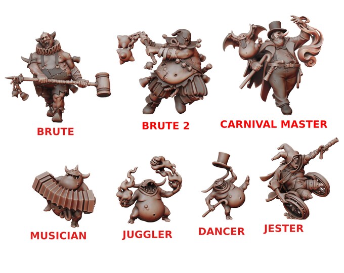 Dnd Clown Miniature Bundle Dungeons and Dragons Minis Perfect for ...