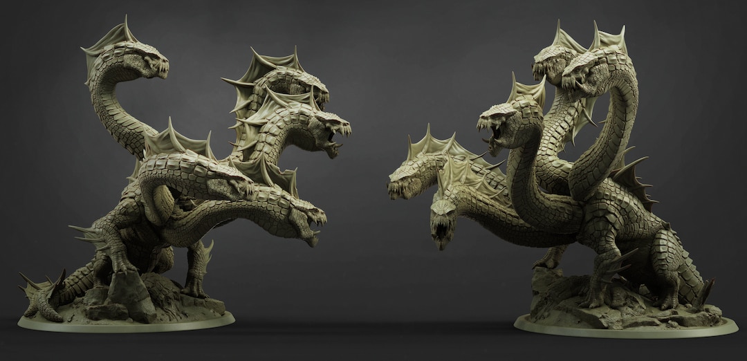 Hydra 3d Printed Miniature for Tabletop Rpgsdungeons and Dragonsdndd ...