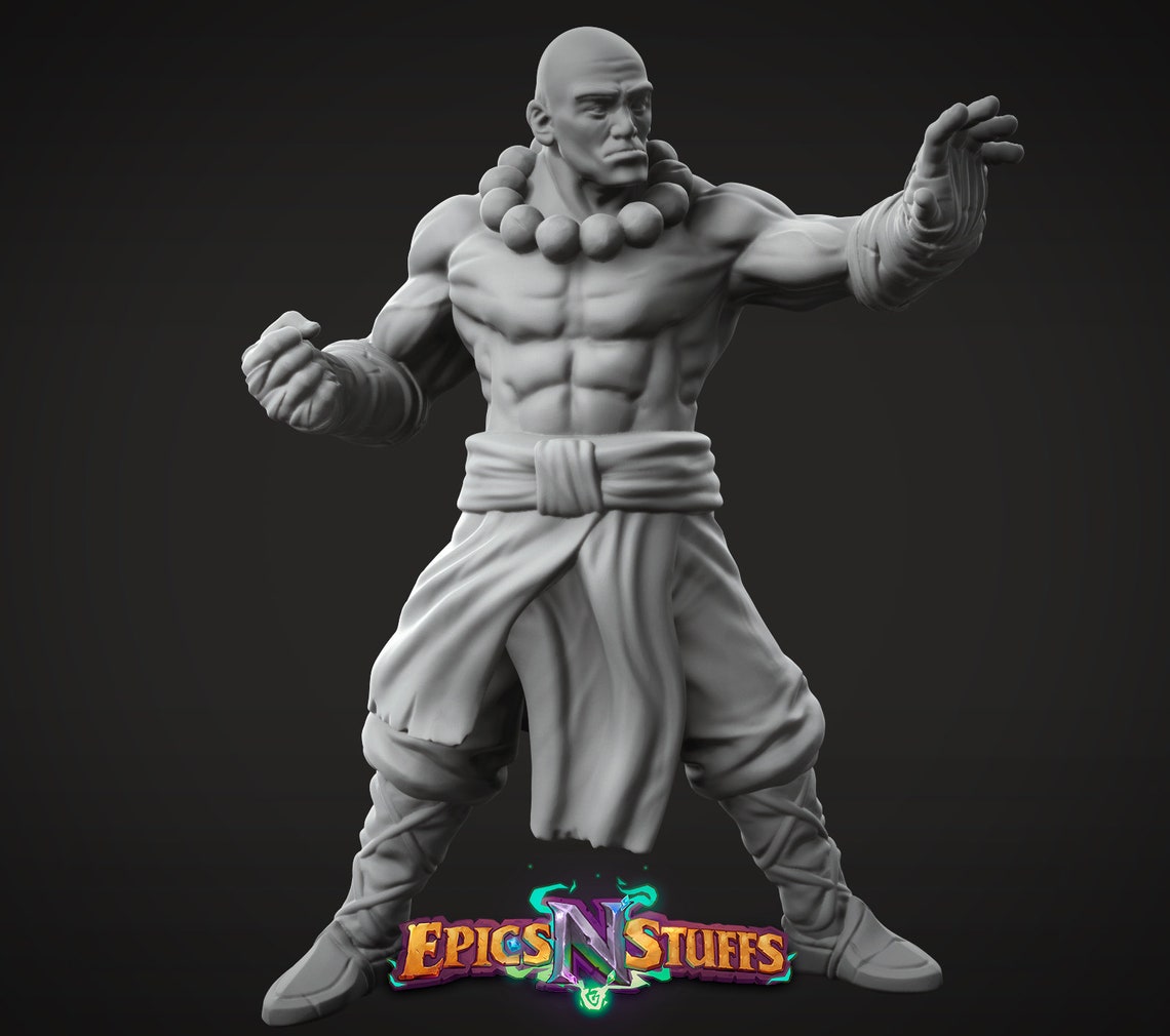 Human Monk 3d printed Miniature for tabletop RPGsDungeons and | Etsy