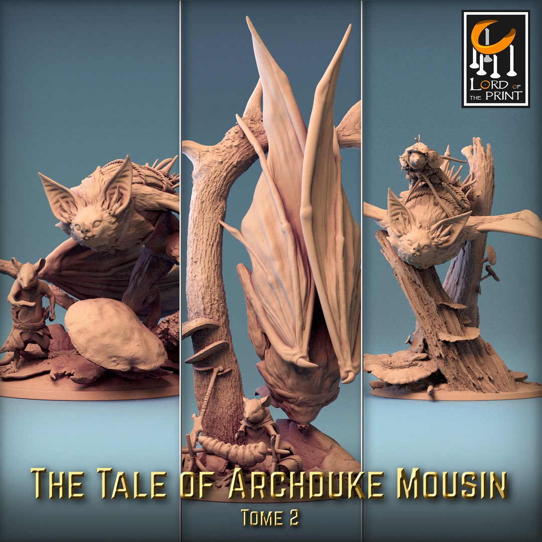 Archduke Mousin and Bat 3d Printed Miniature for Tabletop - Etsy