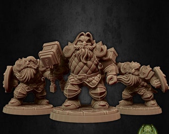 Dwarven InfantryFighters 3d printed miniatures for tabletop | Etsy