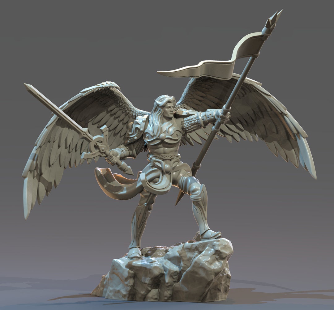 Gabriel|archangel 3d Printed Miniature With Decorative Base for ...