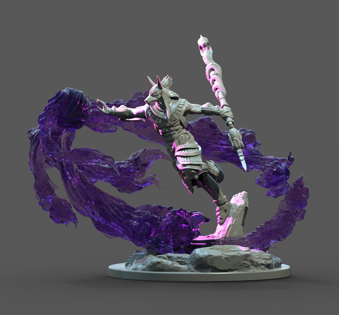 Seth 3d Printed Miniature With Decorative Base for Tabletop Rpgs ...