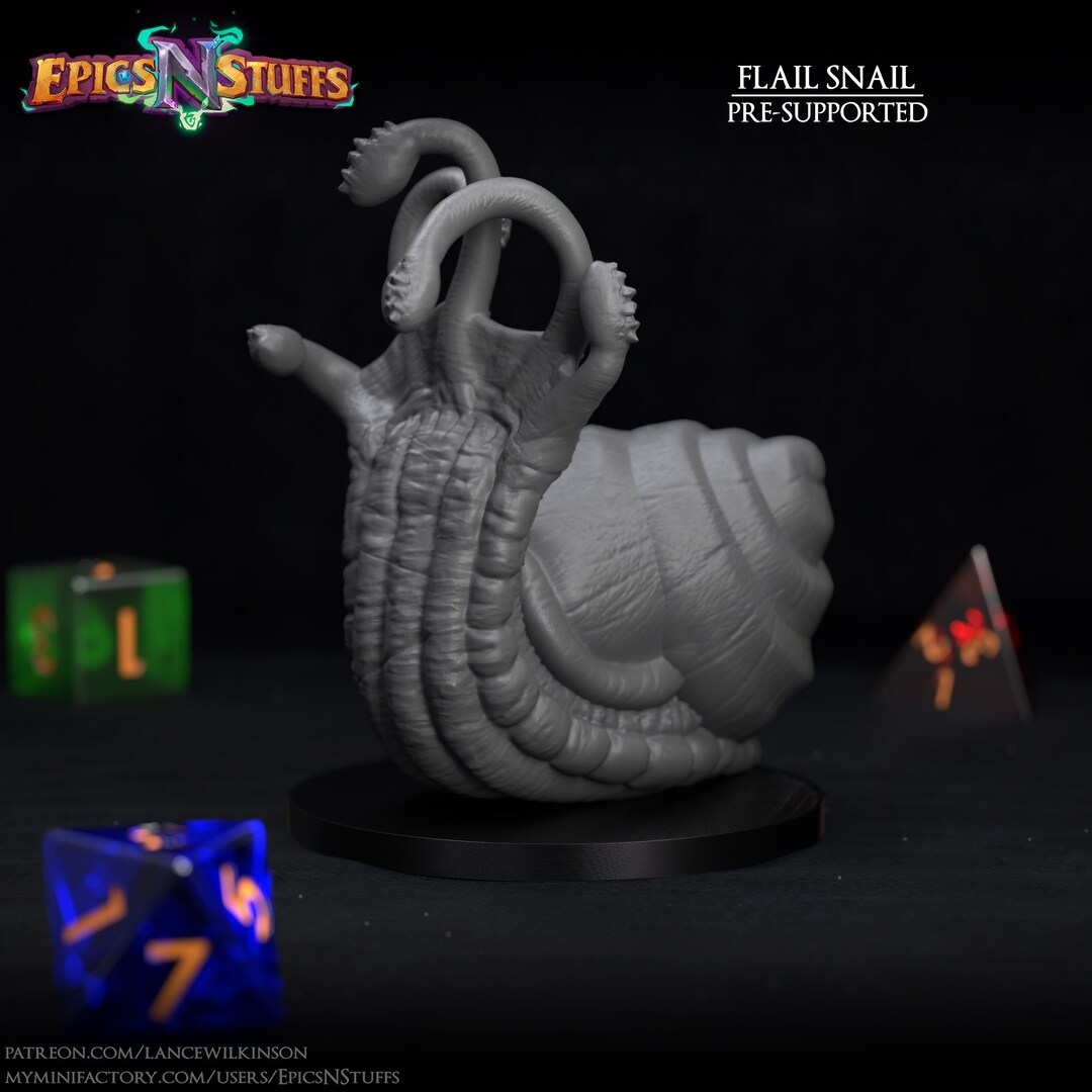 Flail Snail 3d Printed Miniature for Tabletop Rpgsdungeons - Etsy UK