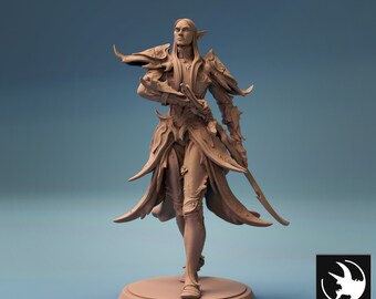 Wood Elf Prince Uldar Druid Deepwood Alfar Elves W Companion Bear 28mm ...