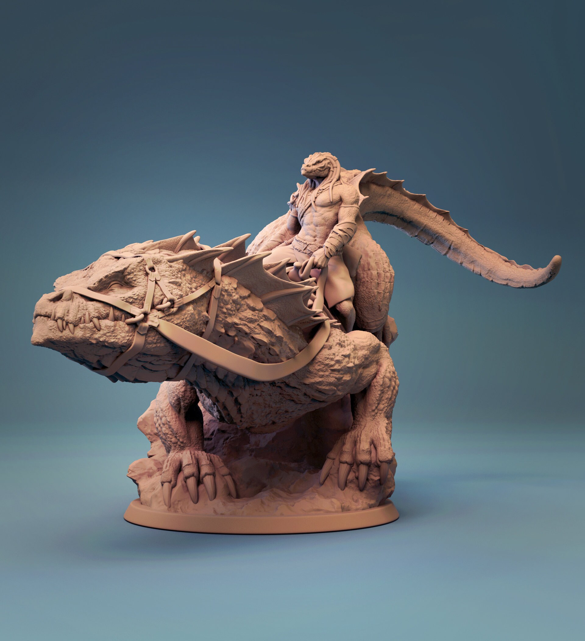 Giant Mounted Lizard 3d Printed Miniature for Tabletop - Etsy UK