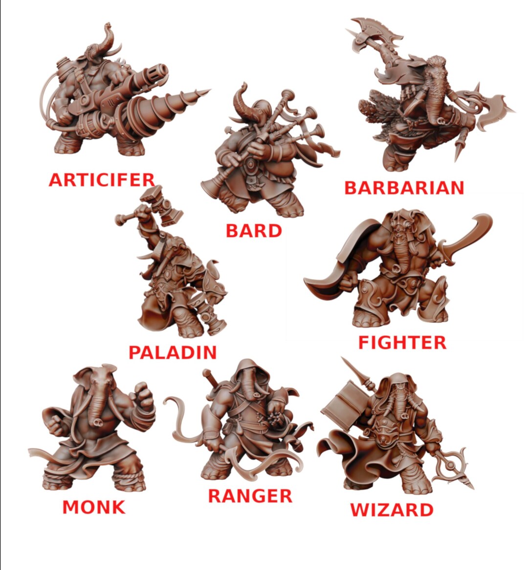 Loxodon 3d Printed Miniatures by Manuel Boria for Tabletop Rpgs ...