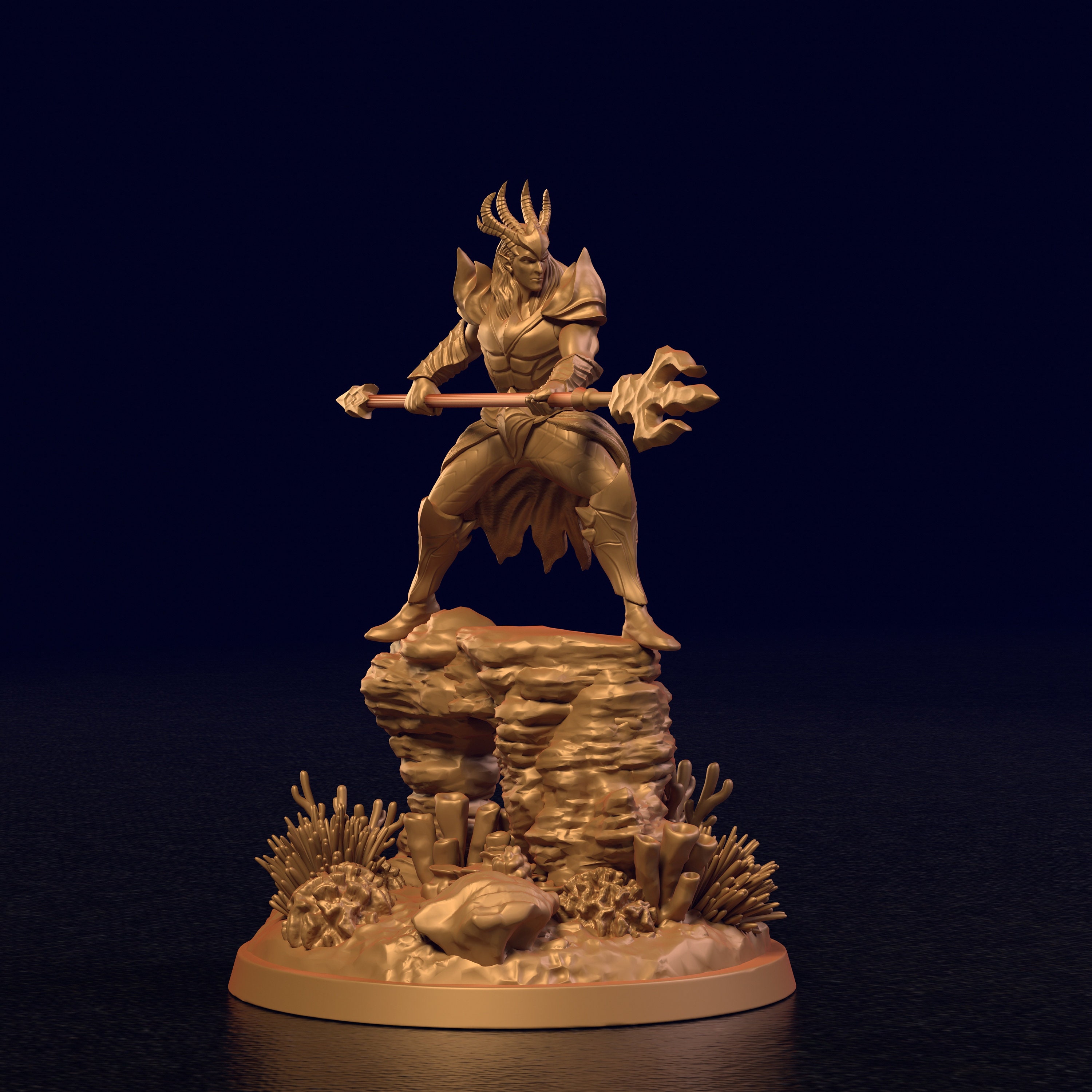 Merman Warriors 3d Printed Miniatures With Decorative Base for - Etsy