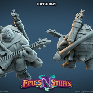 Tortle|turtle Bard 3d Printed Miniature for Tabletop Rpgs|dungeons and ...