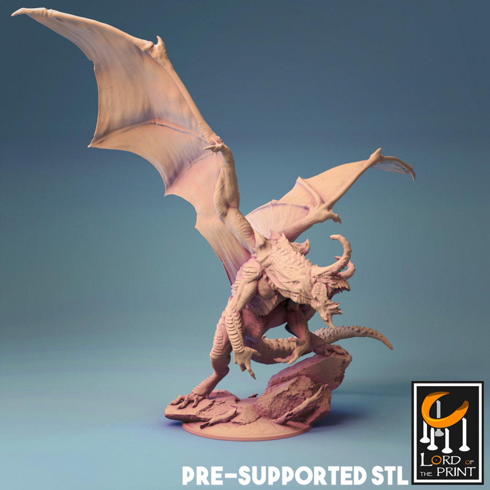 Fafnir Dragon 3d Printed Miniature for Tabletop Rpgsdungeons - Etsy