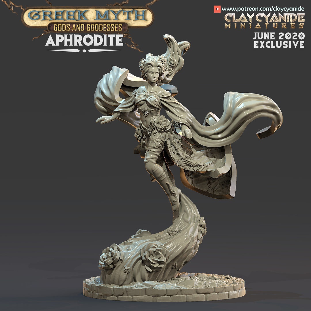 Aphrodite 3d Printed Miniature With Decorative Base for Tabletop Rpgs ...