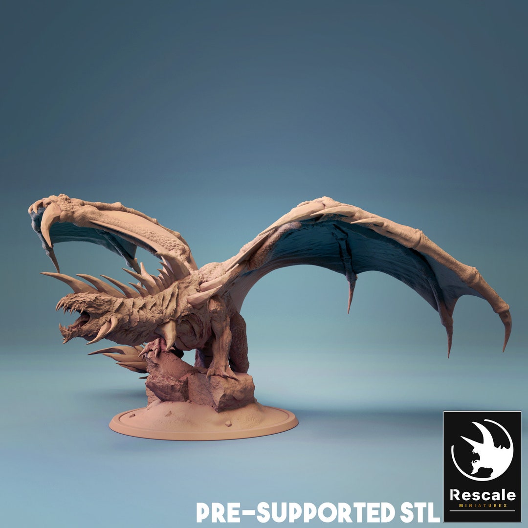 Crystal Dragon 3d Printed Miniature for Tabletop Rpg|dungeons and ...