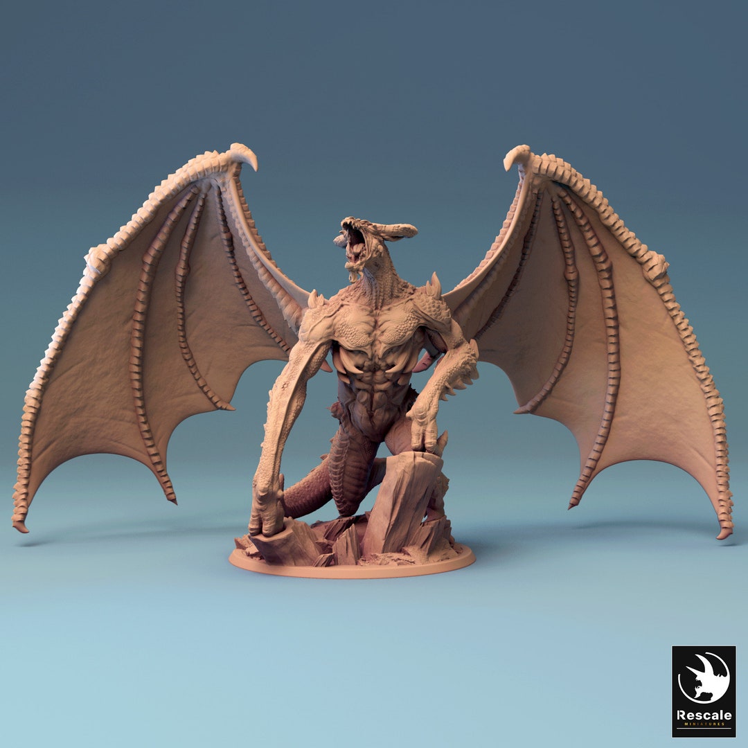 Bat Dragon 3d Printed Miniature for Tabletop Rpgsdungeons and ...