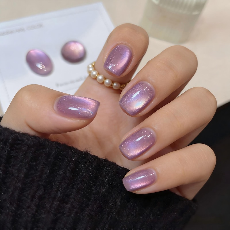 Lavender Cat Eye Nails - Etsy