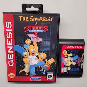 The Simpsons in S.O.R. 2 for Sega Genesis + Case & Artwork - Etsy