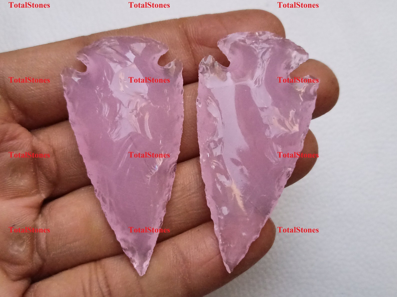 Rose Quartz Arrowhead / Aero Head Crystals / Big 1.5-2 Inches Arrow ...
