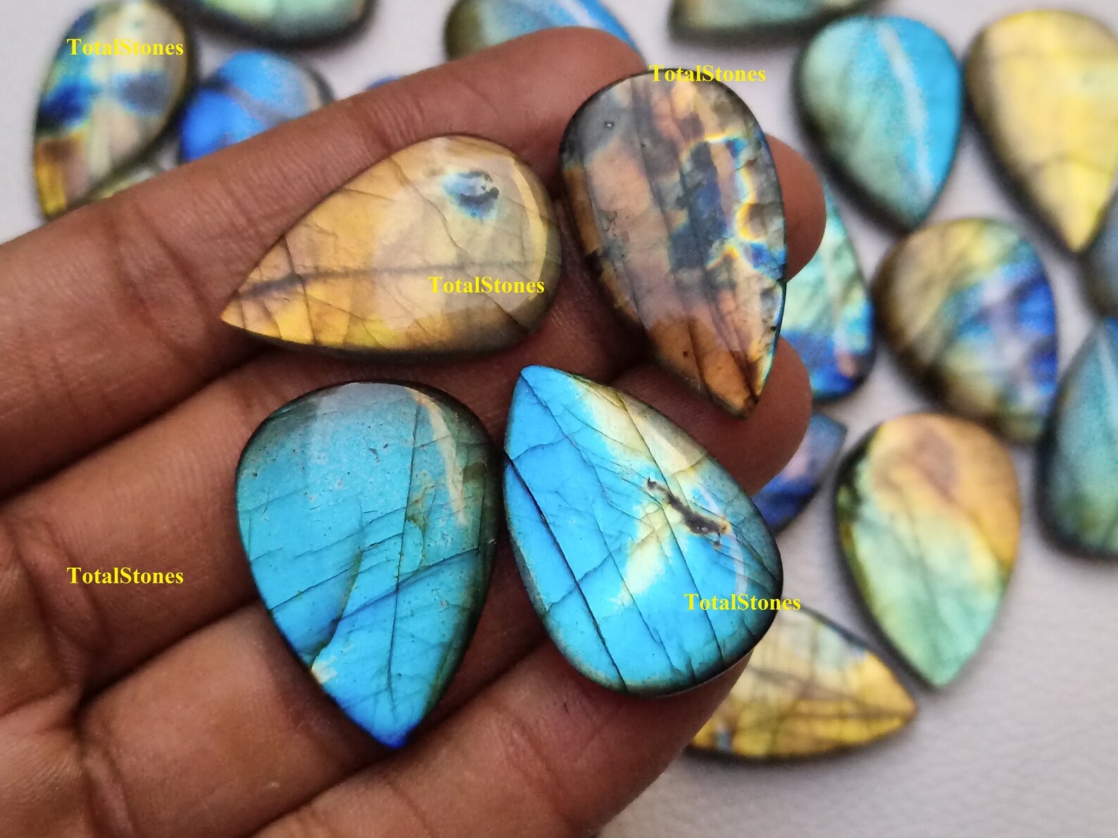 Teardrop Labradorite Cabochon Gemstones Natural Labradorite - Etsy