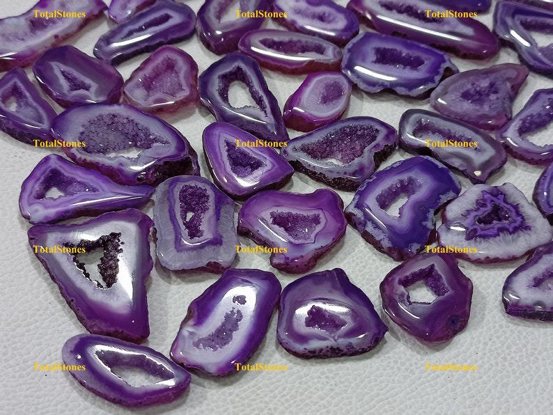 Purple Window Druzy Geode Polished Slabs / Geode Slices / - Etsy
